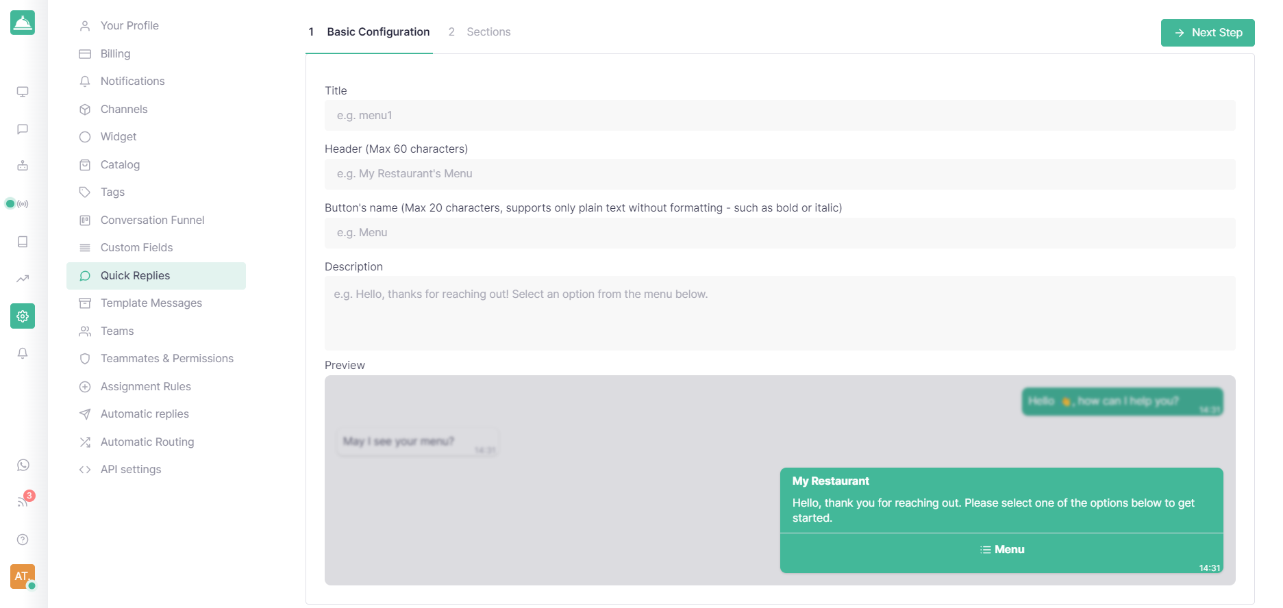 How to send an interactive response on WhatsApp – Callbell